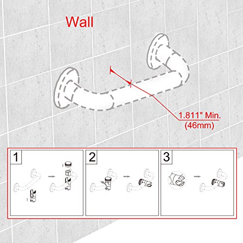 YOO.MEE ADA Grab Bar Hand Shower Bracket, ONLY FIT DIAMETER 1.25'' (32mm) Safety Grab Rail, Split-type design in 5 seconds Easy Installation