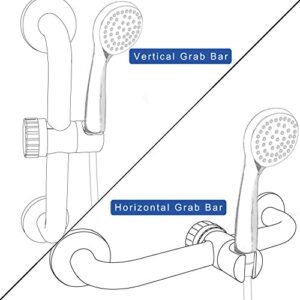 YOO.MEE ADA Grab Bar Hand Shower Bracket, ONLY FIT DIAMETER 1.25'' (32mm) Safety Grab Rail, Split-type design in 5 seconds Easy Installation