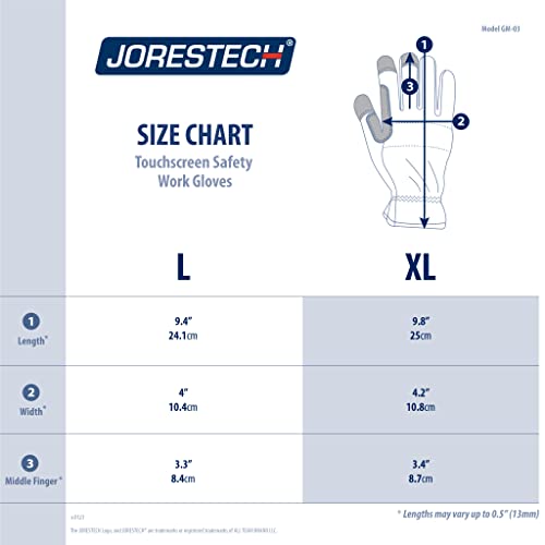 JORESTECH 3 in 1 Pack Touch Screen Technology Multipurpose Work gloves (Large, Yellow/Red/Gray)