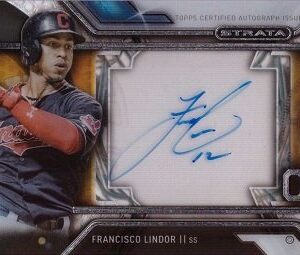 2016 Topps Strata #SA-FL Francisco Lindor Certified Autograph Baseball Card