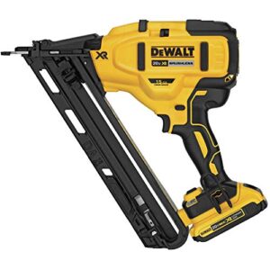 DEWALT 20V MAX Finish Nailer Kit, Angled, 15GA, Battery, Charger & Bag (DCN650D1)