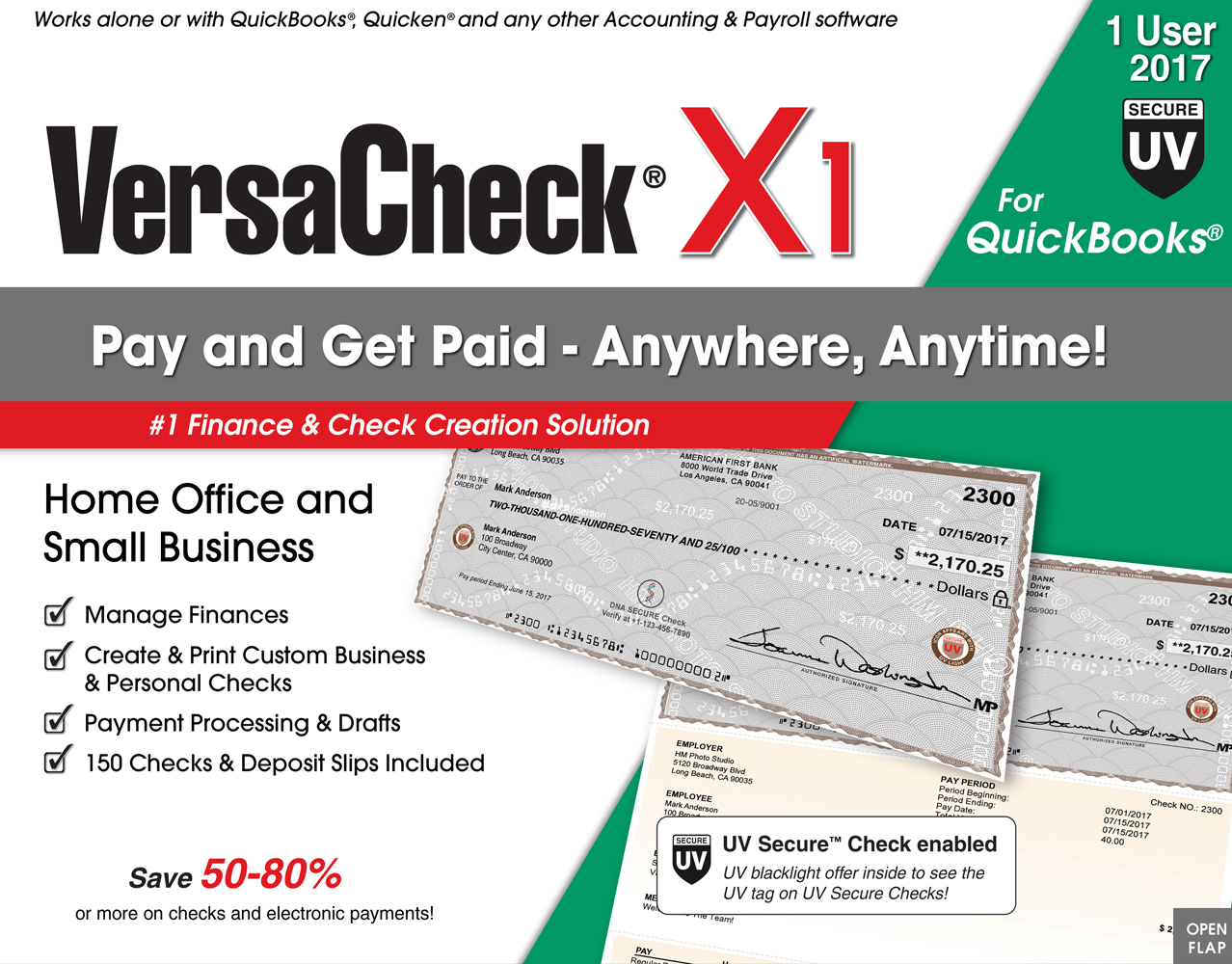 VersaCheck X1 for QuickBooks UV Secure 2017