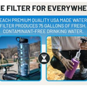 Epic Water Filters The Answer | Water Bottle Filter System Compatible with Hydro Flask/Yeti/Iron Flask/Simple Modern/Hydro Cell | USA Made Filter Removes 99.9% of Tap Water Contaminants