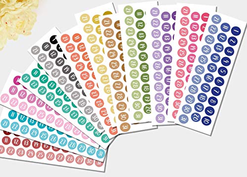 Dates Sticker Bundle, Date Covers Planner Stickers, Dates Planner Stickers in Rainbow Colors