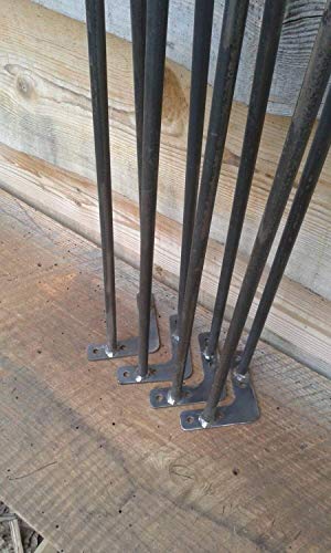 Set of 4 Raw 44 Inch Steel Hairpin Legs