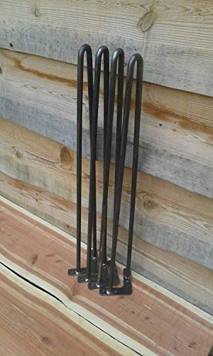 Set of 4 Raw 44 Inch Steel Hairpin Legs