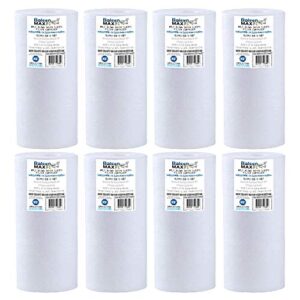 8-pack of baleen filters 10" x 4.5" 1 micron depth sediment filter cartridge replacement for hdx sdc-45-1001, watts fpmb-bb1-978, pentek dgd-2501