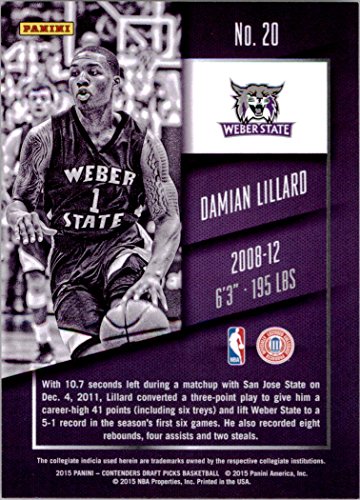 2015-16 Panini Contenders Draft Picks #20 Damian Lillard Basketball Card