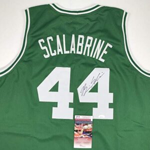 autographed/signed brian scalabrine boston green basketball jersey jsa coa