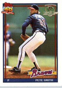 1991 topps desert shield #383 pete smith atlanta braves baseball card