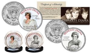 princess diana 20th anniversary kennedy half dollar 2-coin set - wedding edition