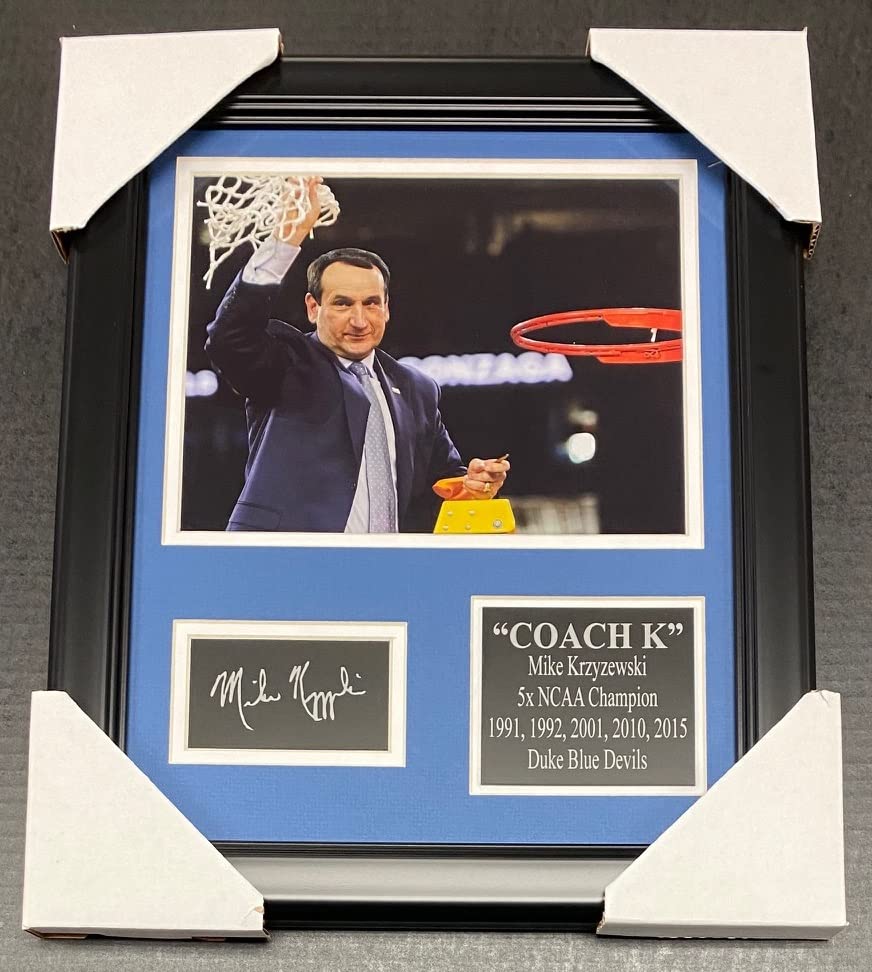 Coach K Mike Krzyzewski Laser Engraved (Facsimile Reprint) Framed 8x10 Photo Duke