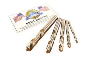 drill hog usa 5 pc left handed drill bit set niobium nb41