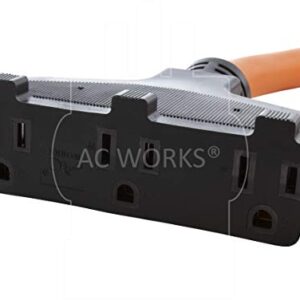 AC WORKS L5-30 30Amp 3-Prong Locking Generator Distribution Cord (1.5FT L5-30 to Tri-Household Flexible)