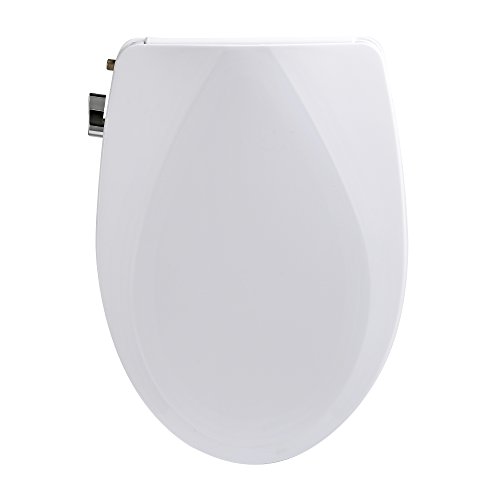 Alpha ONE V2 Bidet Seat - IMPROVED COLOR - Elongated - Non-Electric Dual Nozzles - Ultra Low Profile - Powerful Spray - EZ 1 Lever Control - Brass Valve and Fittings - LED Nightlight