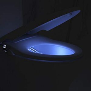 Alpha ONE V2 Bidet Seat - IMPROVED COLOR - Elongated - Non-Electric Dual Nozzles - Ultra Low Profile - Powerful Spray - EZ 1 Lever Control - Brass Valve and Fittings - LED Nightlight