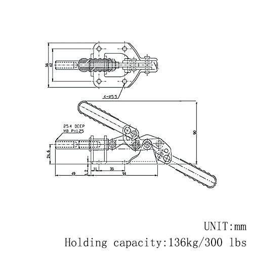 XRPAOWA Hand Tool 302F Toggle Clamp Quick Release Push Pull Type 300Lbs Holding Capacity