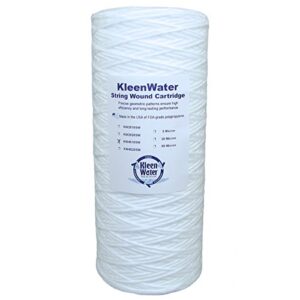 KleenWater KW4510SW String Wound Water Filter Replacement Cartridge, Dirt Rust Sediment Filtration, 5 Micron 4.5 x 10 Inch, Made in the USA, Set of 4