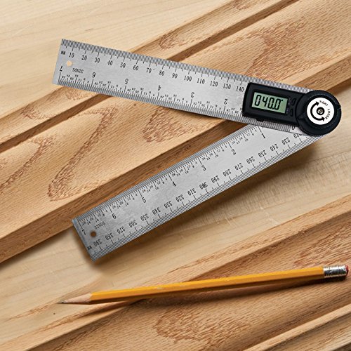 Digital Angle Finder 200mm Ruler Gauge 360 Degree Measure for Woodworking Machinist Handyman Carpenters Home DIY