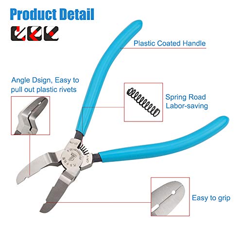 yisige Mutipurpose Diagonal Cutting Pliers Wire Flush Cutters Car Push Retainer Rivet Trim Clip Pry Puller Clips Panel Assortments Puller Auto Body Tools