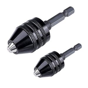 lonker 1/4 inch hex shank keyless drill chuck quick change adapter converter drill adapter (0.3-6.5mm 0.3-3.6mm)