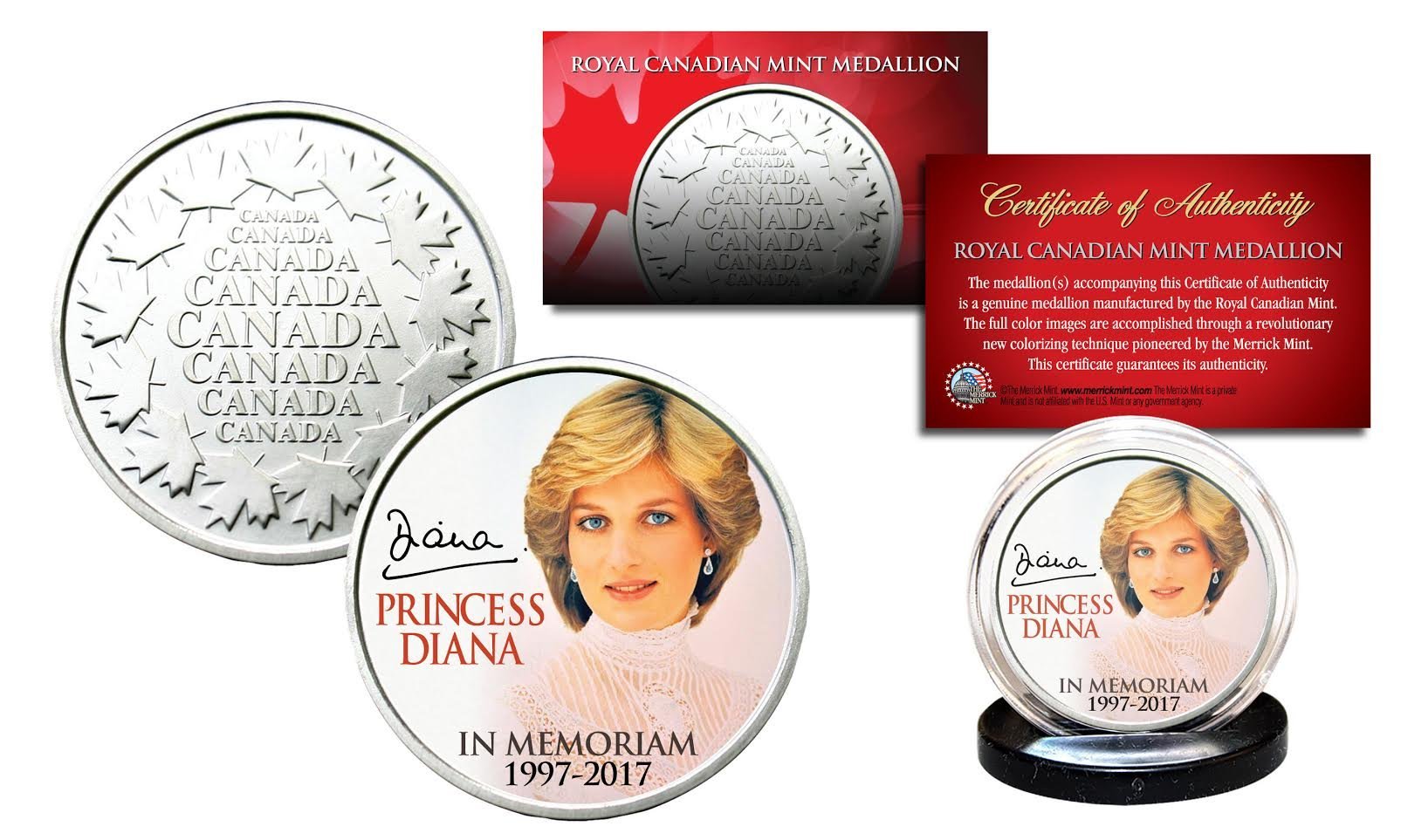 Princess Diana 1997-2017 20th Anniversary Royal Canadian Mint RCM Coin Portrait