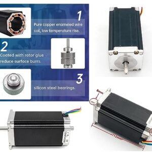 CNCTOPBAOS 4 Axis CNC Kit,Nema23 Stepper Motor CNC Controller Kit,USB Controller Card,with FMD2740C Driver,36V Power Supply,425oz-in 3A Stepper Motor 112mm Dual Shaft,USB CNC Breakut Board