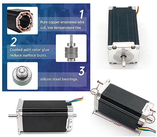 CNCTOPBAOS 4 Axis CNC Kit,Nema23 Stepper Motor CNC Controller Kit,USB Controller Card,with FMD2740C Driver,36V Power Supply,425oz-in 3A Stepper Motor 112mm Dual Shaft,USB CNC Breakut Board