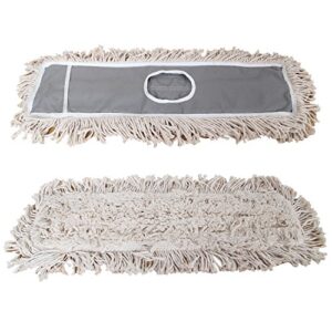 jinclean 2 pack of 24 cotton refills for industrial class floor dust mop series can be fit with others