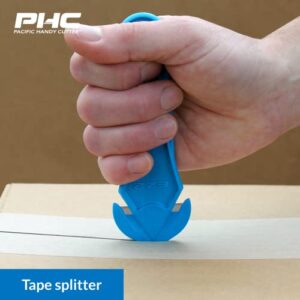 Pacific Handy Cutter EZ2 Two Sided Disposable Concealed Blade Safety Cutter with Bladeless Tape Splitter, Safe and Efficient Cutting for Boxes, Shrink Wrap, Plastic Strapping, and Twine