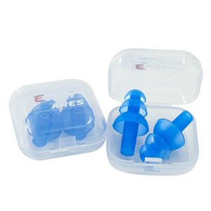 Every Cares Silicone Swimming Earplugs, 6 Pairs, Comfortable, Waterproof, Ear Plugs for Swimming and Showering, with Case (Blue)