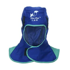 dovewill welding helmet protective hood neck welder hat flame retardant cap 2 colors - blue