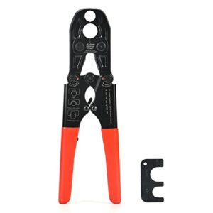 icrimp 1/2 and 3/4-inch combo pex pipe crimping tool for copper ring with gauge meets astm 1807 standard-manufactured by iwiss