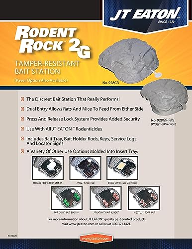 J T Eaton JT Eaton 928GR Rodent Rock 2G Bait Station, (4-Pack)