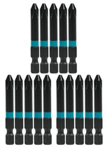 makita a-99786 impactx 2 phillips 2″ power bit, 15 pack