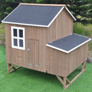 Omitree Deluxe Large Wood Chicken Coop Backyard Hen House 4-8 Chickens with 3 Nesting Box