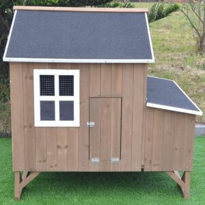 Omitree Deluxe Large Wood Chicken Coop Backyard Hen House 4-8 Chickens with 3 Nesting Box