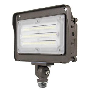 kadision led flood light outdoor with dusk to dawn photocell, 50w 6500lm ip65 waterproof adjustable knuckle mount led flood lights 5000k 100-277v etl listed