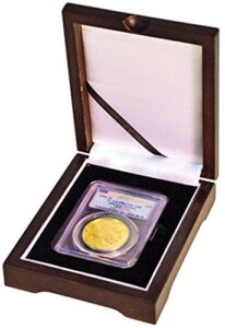 display box for one ngc/pcgs/premier/lil bear elite coin slab mahogany matte finish ...