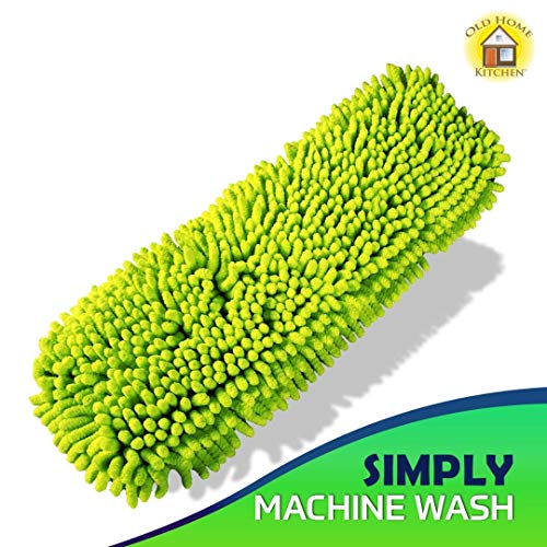 Reusable Chenille Mop Pads | Washable Pads for Standard Mop Heads | Swiffer Compatible Dry Mop for Dust, Pet Hair, and Light Spills | Washable Microfiber Mop Head Replacement - Set of 2