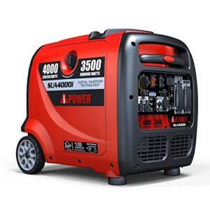 A-iPower SUA4000i 4000 Watt Portable Inverter Generator Gas Powered, Small with Quiet Operation RV Ready for Camping, Tailgate, or Home emergency