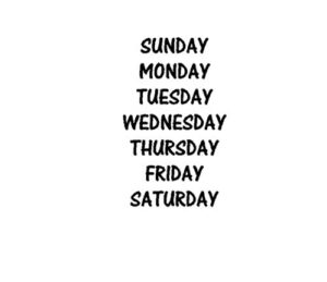 days of the week .vinyl decals, school decals, diy decals, diy organizational, days of the week,