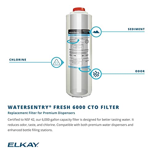 Elkay WSF6000R-2PK WaterSentry Fresh 6000 CTO Filter Replacement, 2-Pack , White