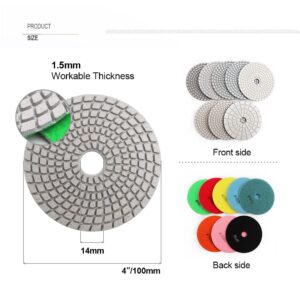 SHDIATOOL 4 - Inch Diamond Polishing Pads Wet Sanding Disc with White Bond Grit 400 for Marble Granite Stone 8Pcs