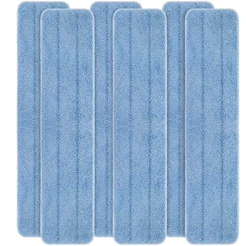 LTWHOME 24" Microfiber Commercial Mop Refill Pads in Blue Fit for Wet or Dry Floor Cleaning (Pack of 6)