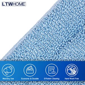 LTWHOME 24" Microfiber Commercial Mop Refill Pads in Blue Fit for Wet or Dry Floor Cleaning (Pack of 6)