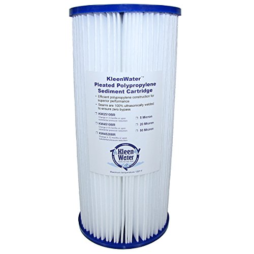 KleenWater KW4510BR 5 Micron Dirt/Sediment Water Filter Cartridge, Made in USA, Set of 4 Filters and (1) O-Ring