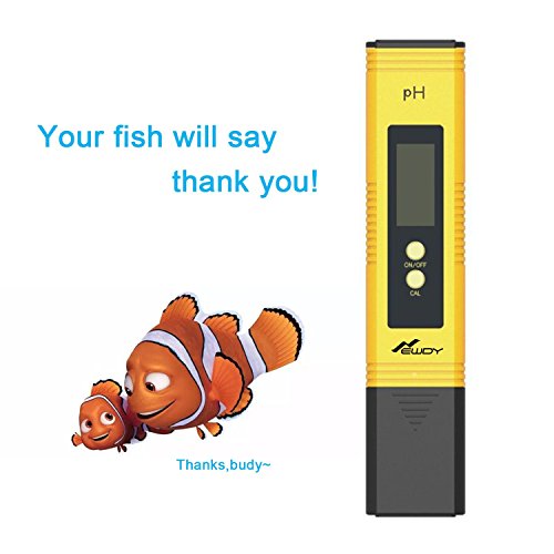 Newdy Digital PH Meter Tester for Water Quality, Food, Aquarium, Pool & Hydroponics,0.01/High Accuracy +/- 0.05 and 0.00-14.00 Measurement Range, Large LCD Display Battery Included -Yellow