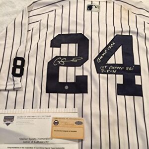 New York Yankees Gary Sanchez Signed Inscribed Game Used 1st Rbi Jersey Steiner - MLB Game Used Jerseys