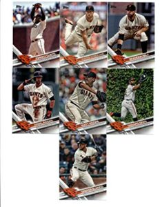 2017 topps series 1 & 2 san francisco giants team set of 21 cards: gregor blanco(#47), madison bumgarner(#65), brandon crawford(#106), angel pagan(#112), matt moore(#179), johnny cueto(#199), denard span(#216), san francisco giants(#235), hunter stricklan